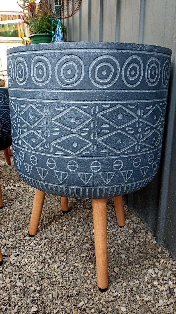 FAY CYLINDER TRIPOD POT DARK GREY LARGE – Avalon Nursery